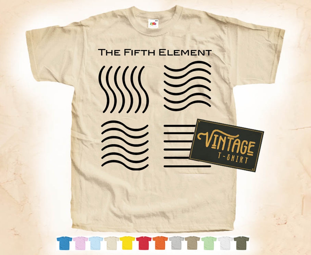 Black Print: the FIFTH ELEMENT Ver.1 T SHIRT Tee Vintage Poster Natural ...