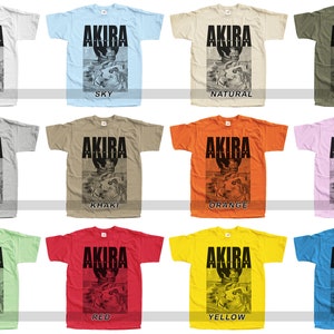 Black Print: AKIRA Vol 1 T SHIRT TEE Vintage Poster Natural 12 Colors ...