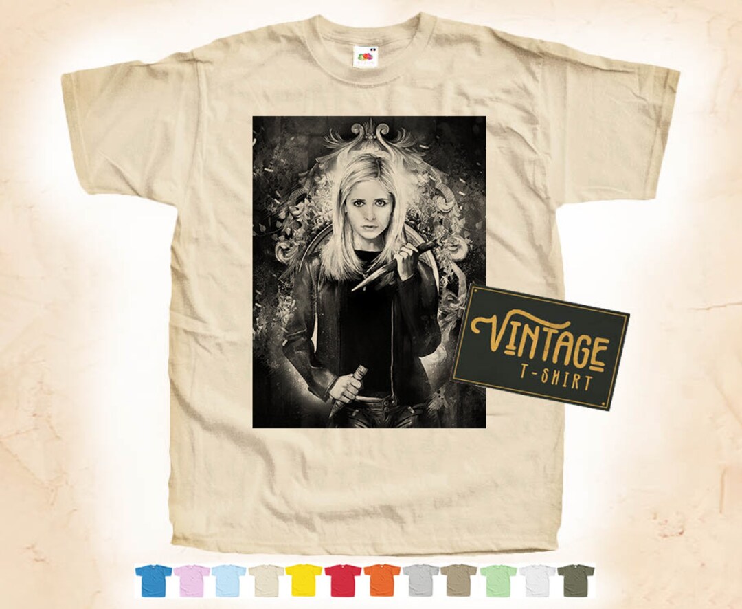 Black Print: Buffy the Vampire Slayer V3 T SHIRT Tee Vintage Poster ...