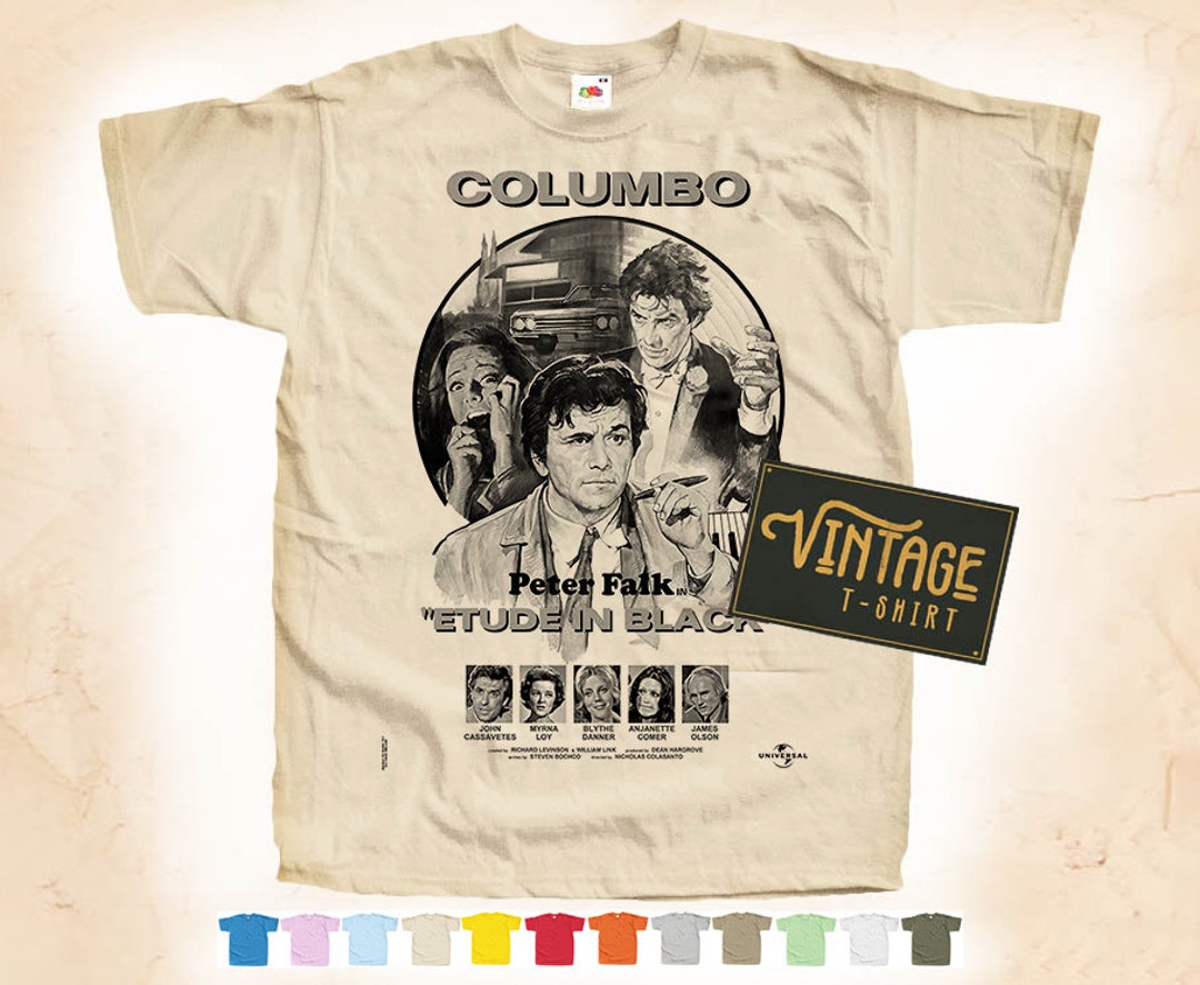 Black Print: Columbo V2 T SHIRT Tee Vintage Poster Natural 12 Colors ...