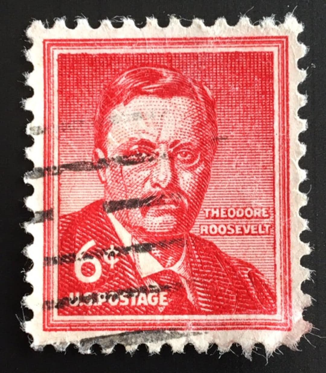 Stamp THEODORE ROOSEVELT 6c 1955-11-18 With Two Different Eye Colors ...
