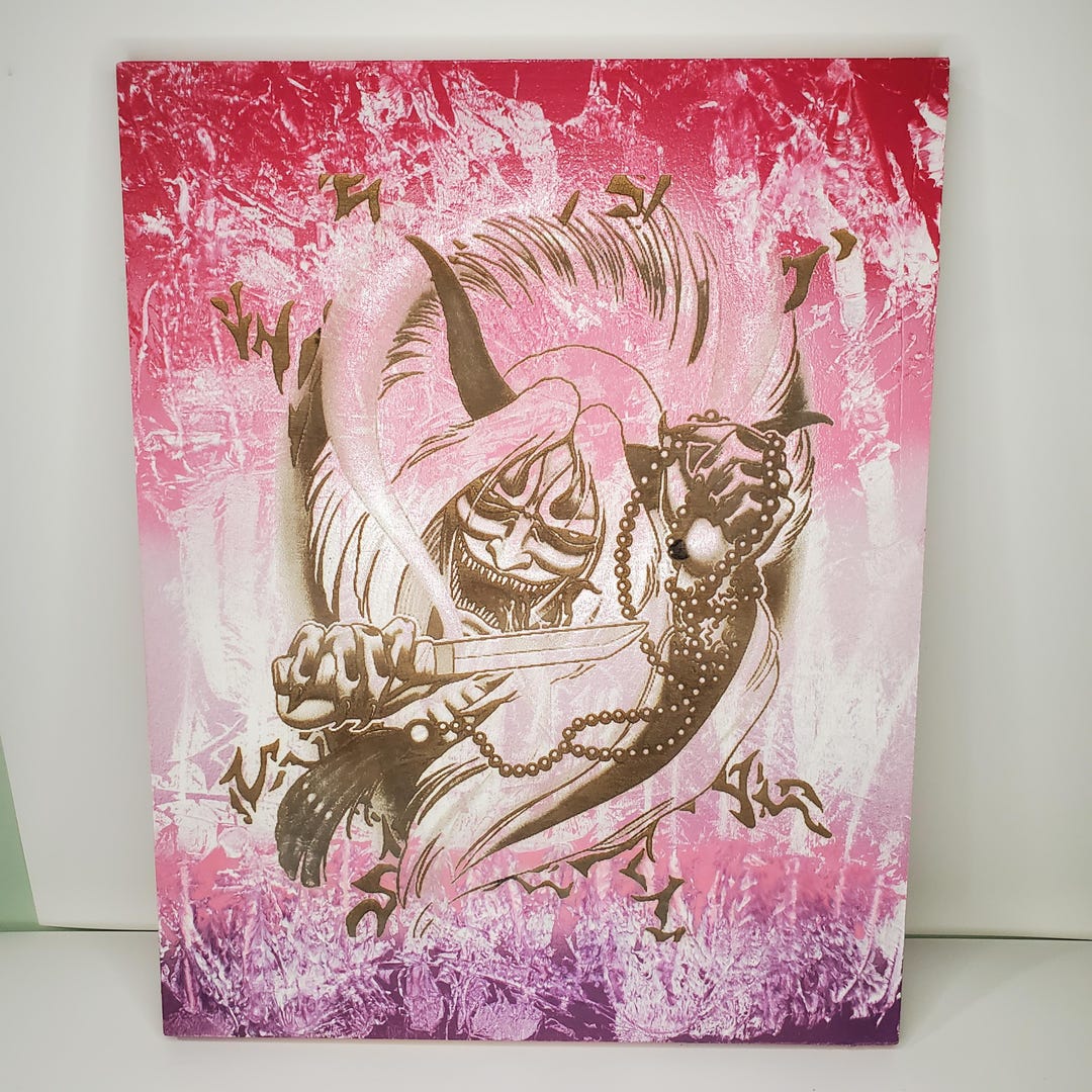 Naruto Reaper Death Seal Engraving 11 X 14 Inch Uv/black Light Painted ...