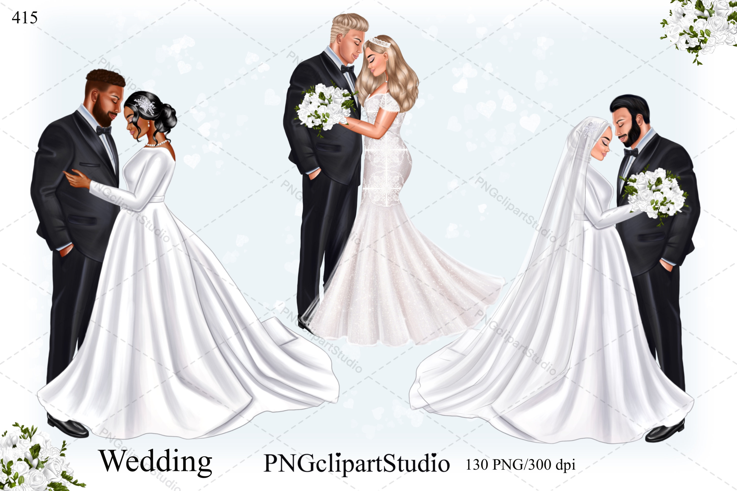 Wedding Clipart Bride and Groom Clipart Bride - Etsy