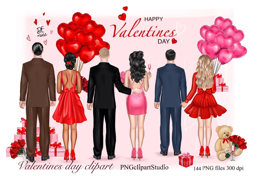 Couple Clipart, Valentine's Day, Best Friend Clipart, Personalized ...