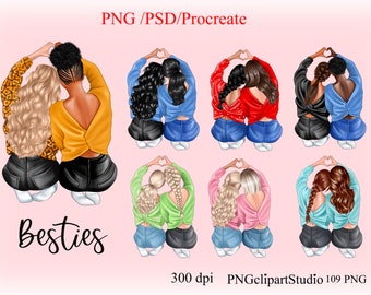 Besties Clipart, Bff Clipart, Best Friends Clipart, Soul Sisters ...