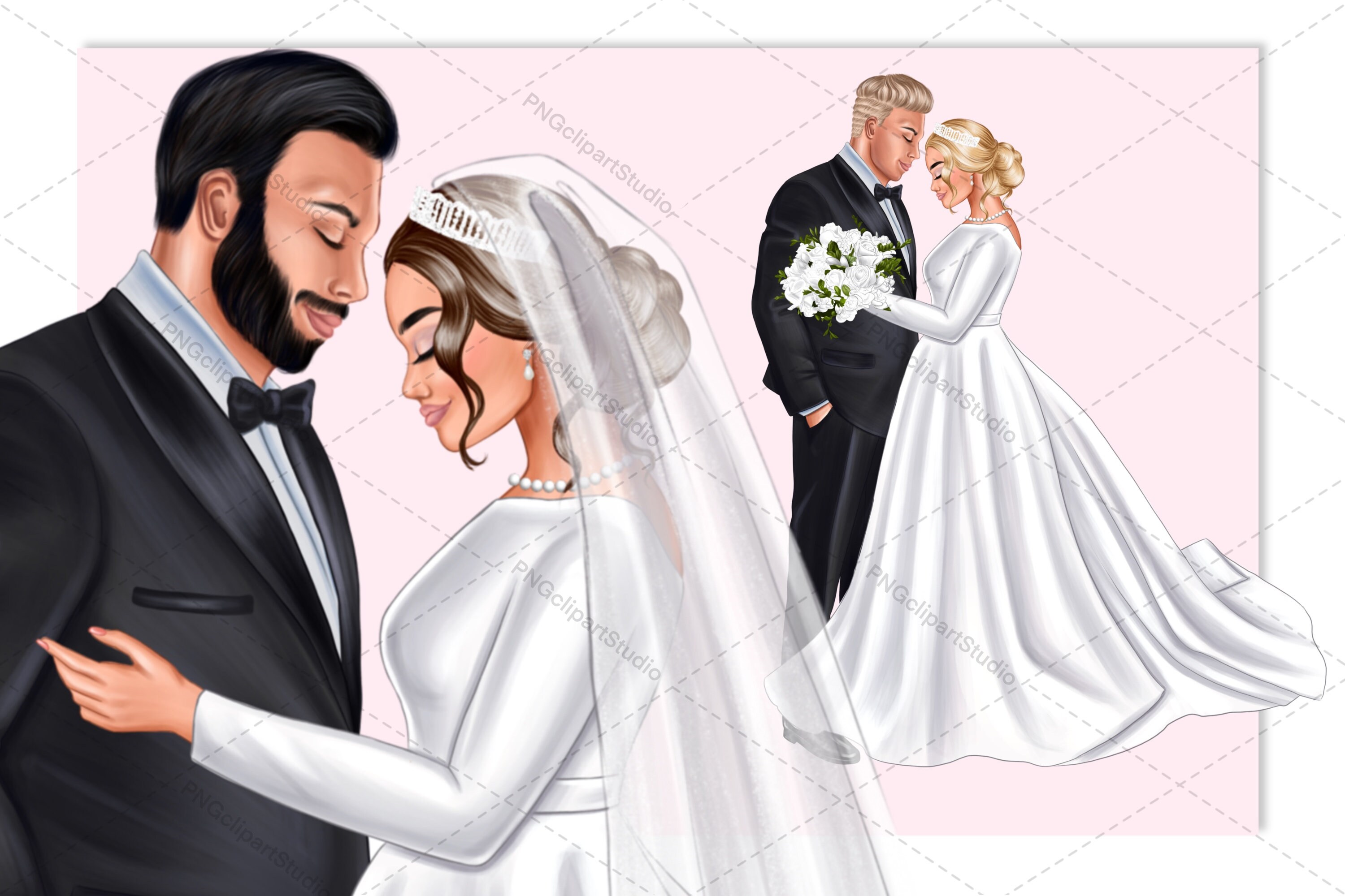 Wedding Clipart Bride and Groom Clipart Bride - Etsy