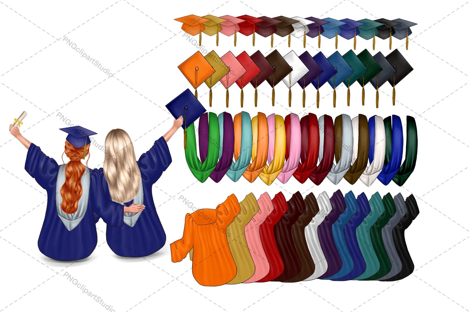 Graduation Clipart, Graduating Girls Planner Stickers, School Clipart ...