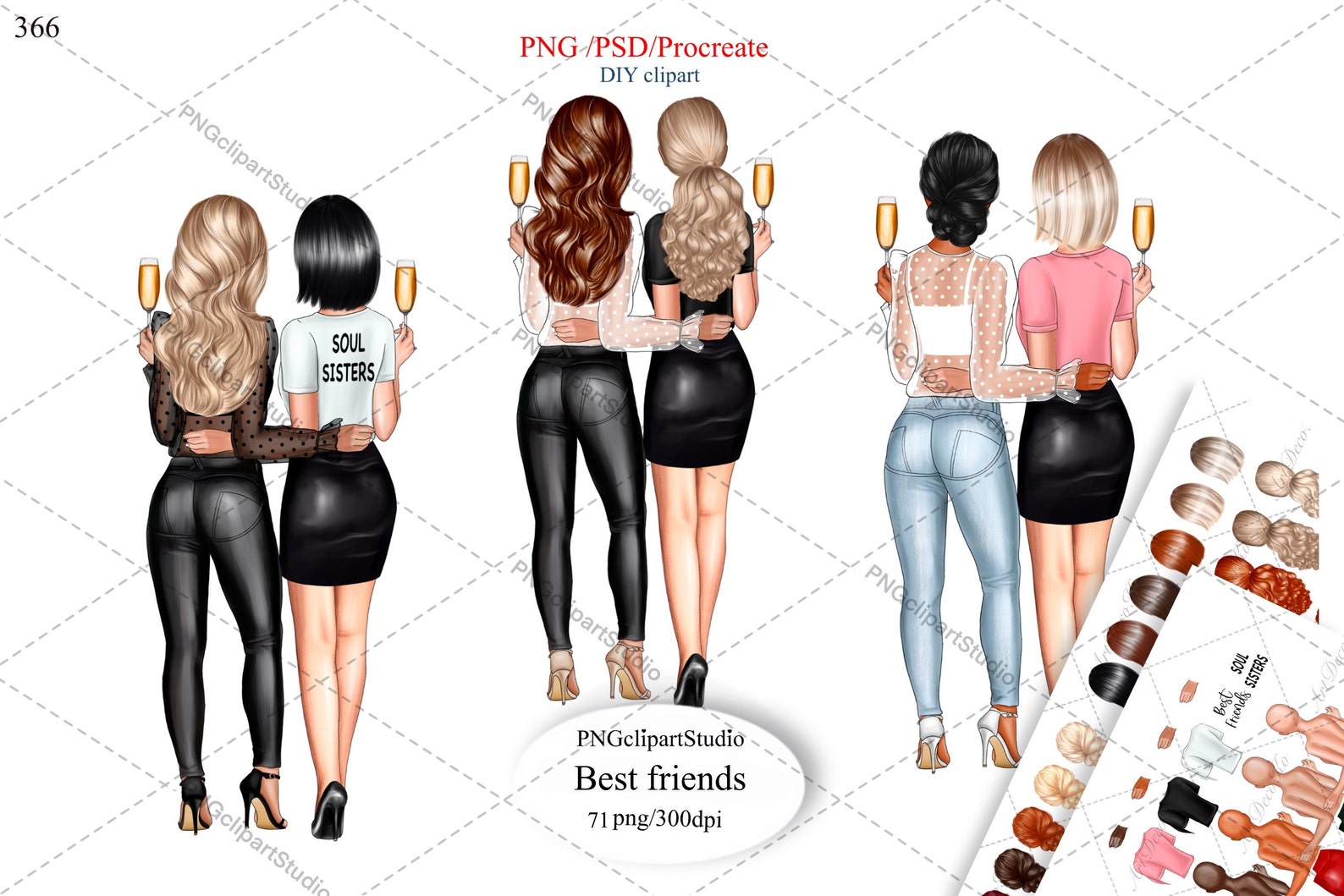 Besties Clipart, Bff Clipart, Best Friends Clipart, Soul Sisters ...