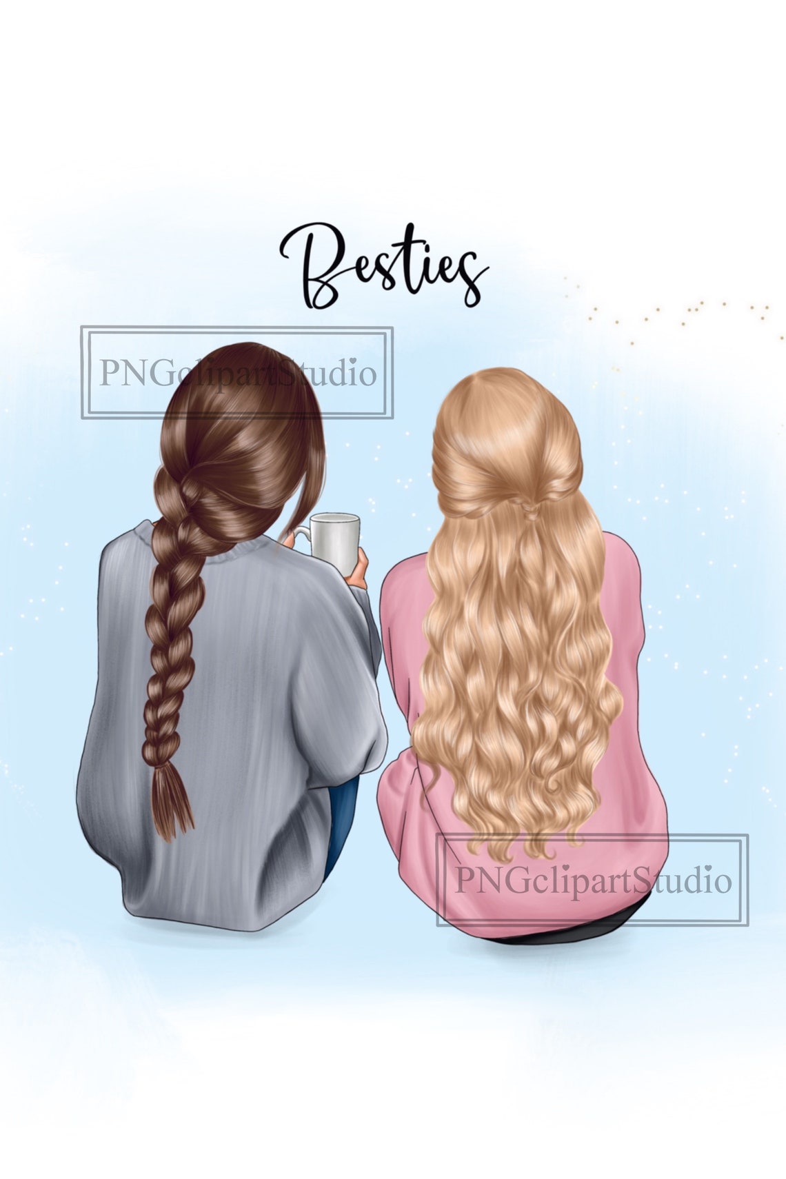 Best Friend Clipart Besties Clipart BFF Clipart - Etsy