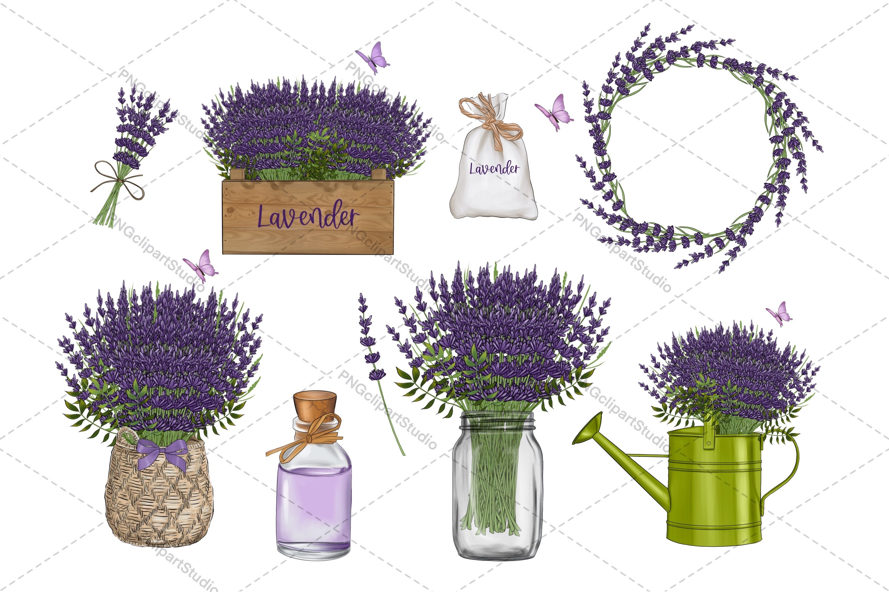 Lavender Clipart Set - Etsy