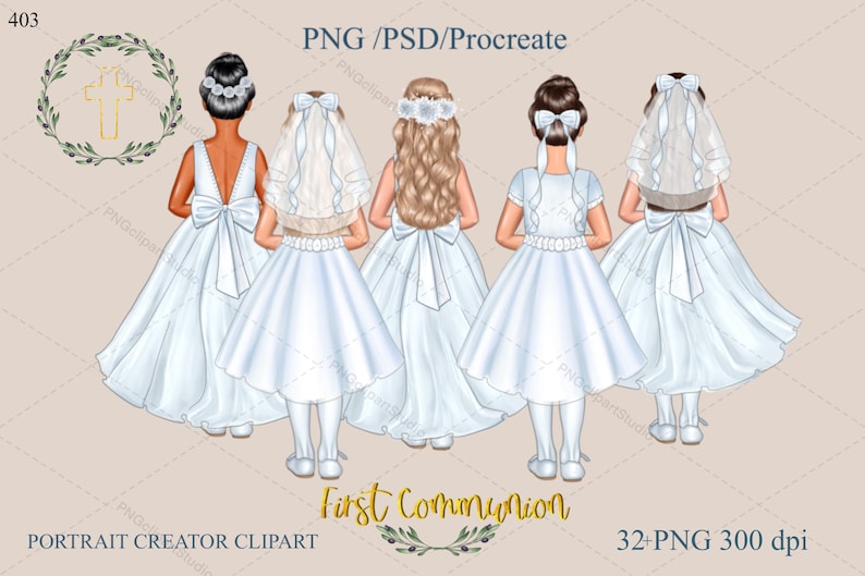 First Communion Clipart, First Communion Gift, First Communion Portrait ...