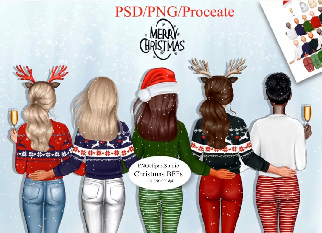 Christmas Holidays Clipart, Best Friends Clipart, Christmas Besties ...