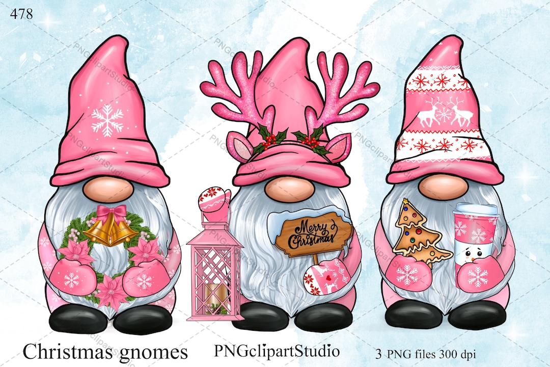 Pink Christmas Gnomes Png Sublimation Design, Christmas Gnomes Png ...