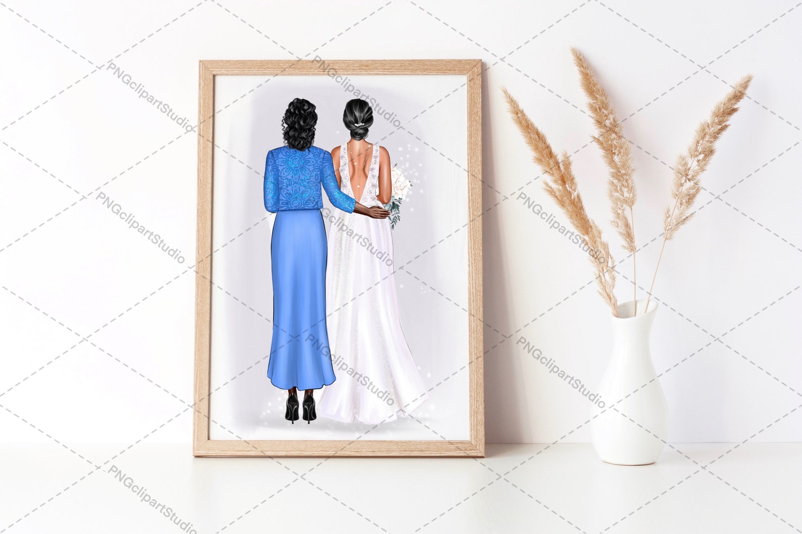 Wedding Clipart, Mom and Bride Clipart, Custom Clipart, Instant Digital ...