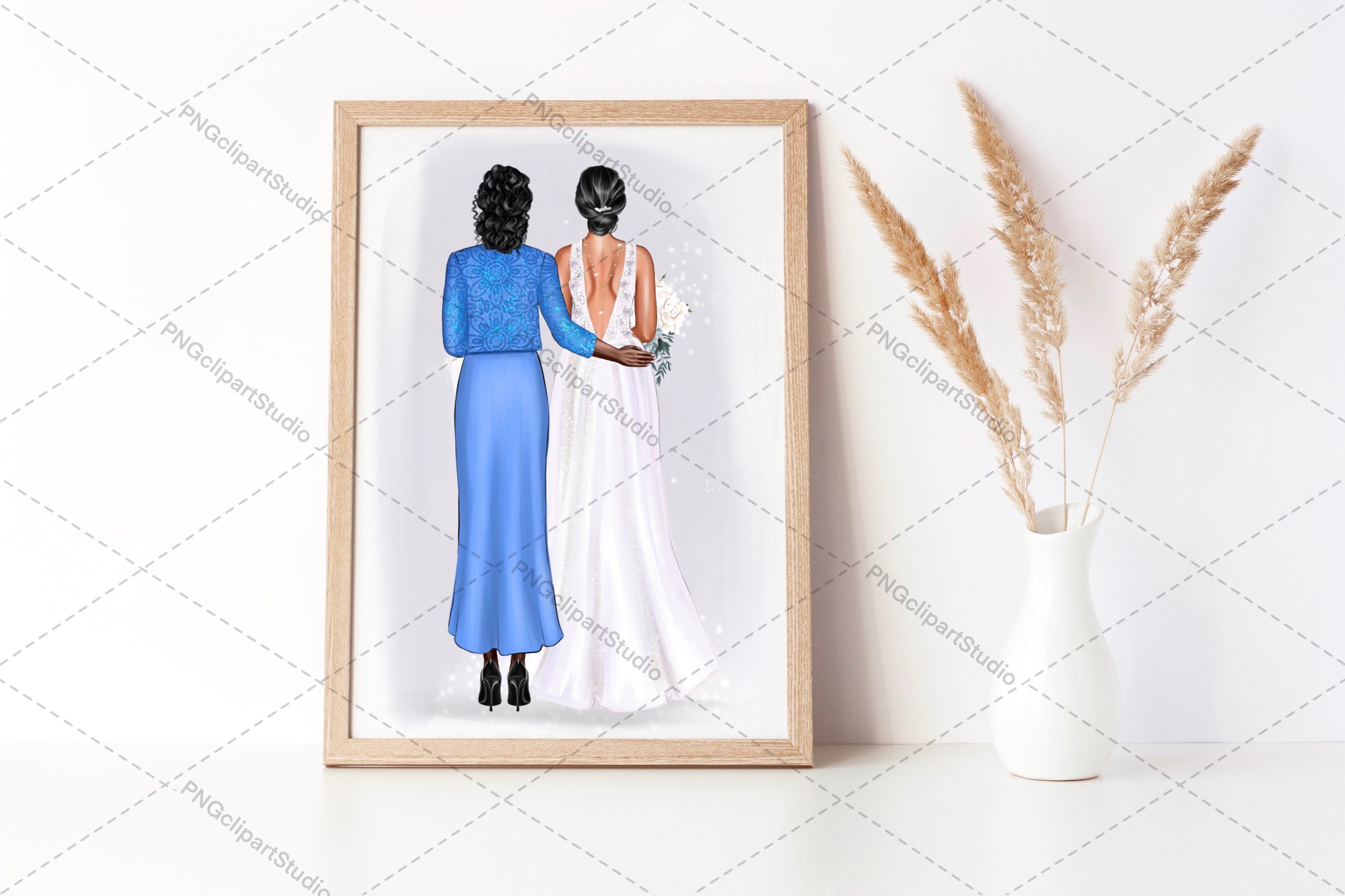 Wedding Clipart, Mom and Bride Clipart, Custom Clipart, Instant Digital ...