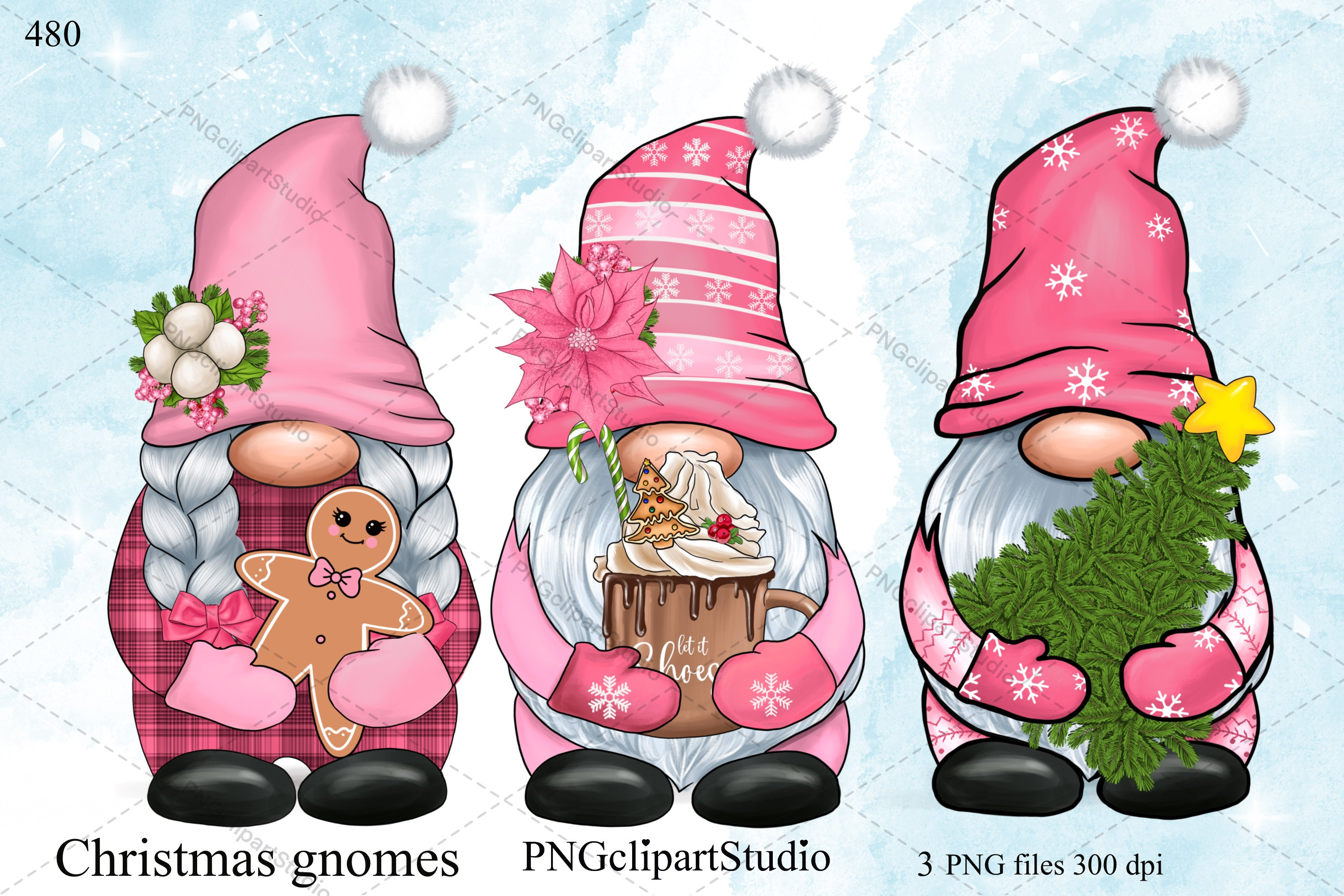 Pink Christmas Gnomes Png Sublimation Design, Christmas Gnomes Png ...