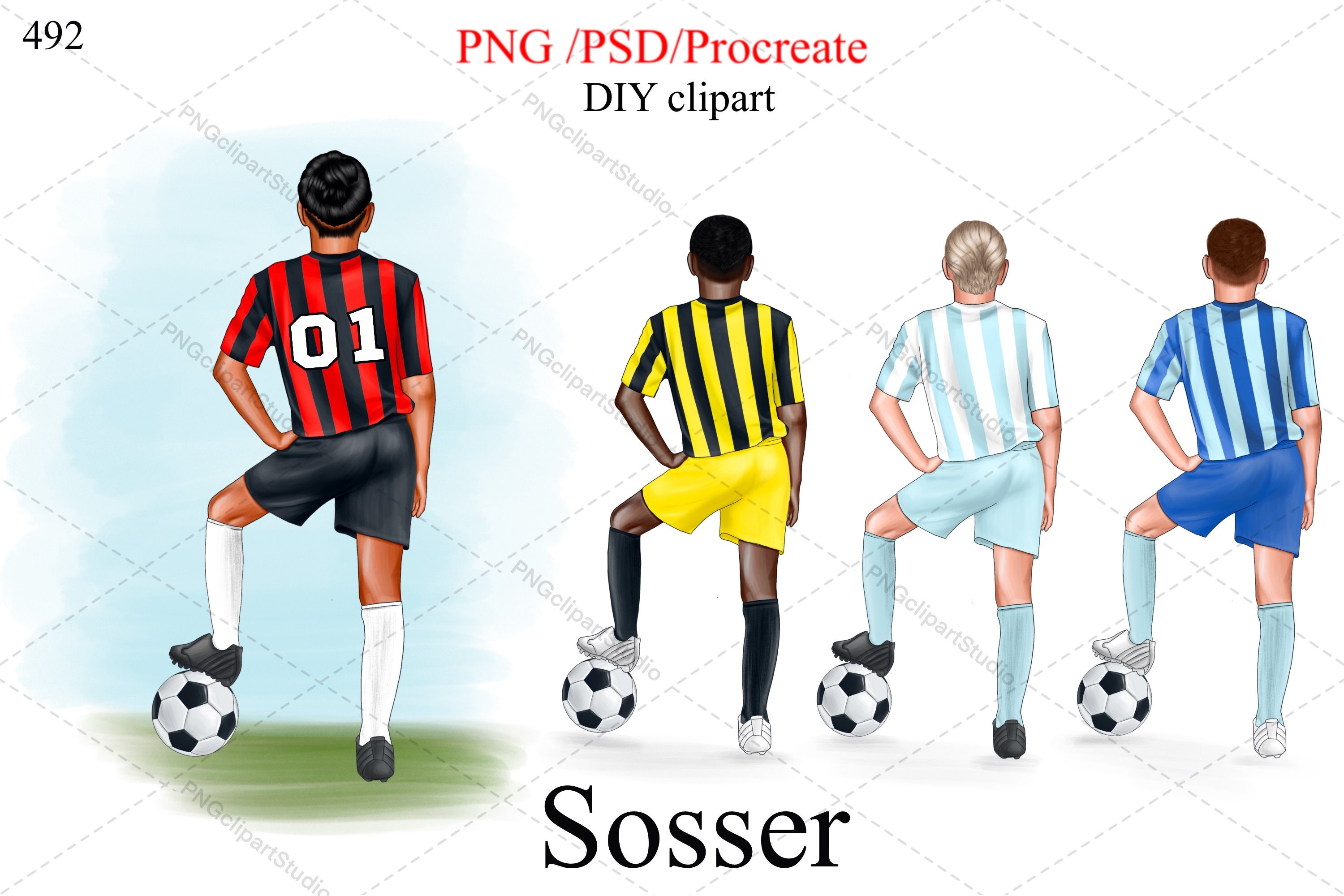 Soccer Clipart, Football Clip Art, DIY Clipart - Etsy