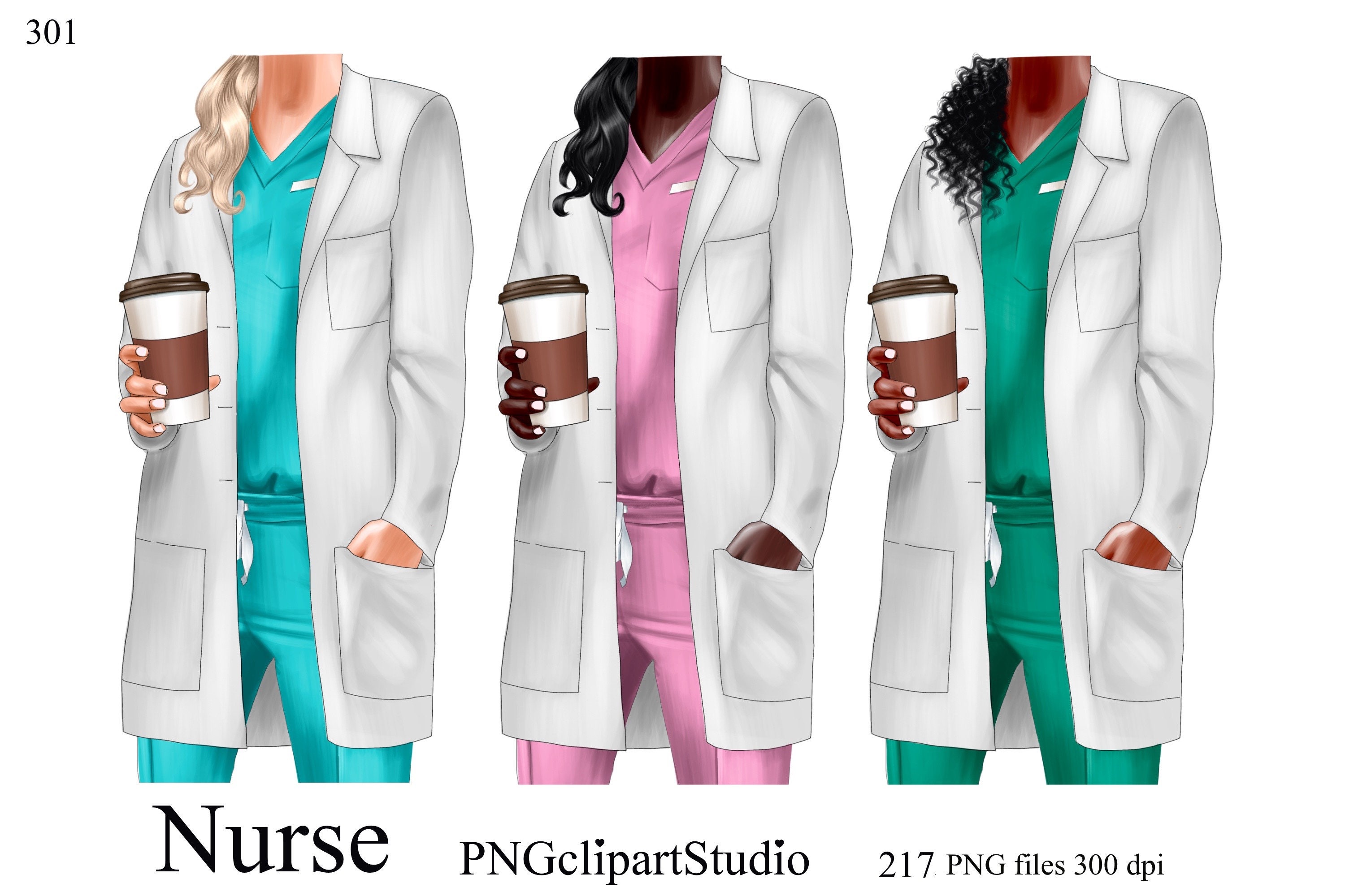 Nurse Clipart Doctor Clipart. - Etsy