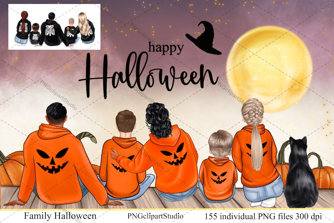 Halloween Family Clipart: "family Clipart" Family Pajamas Jack O ...