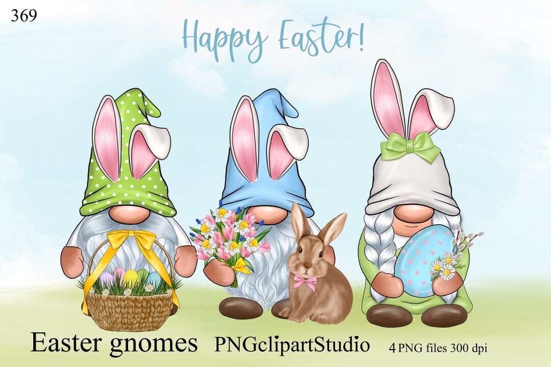 Easter Gnome Clipart, Garden Clipart, Spring Gnome Png Graphics, Gnome ...