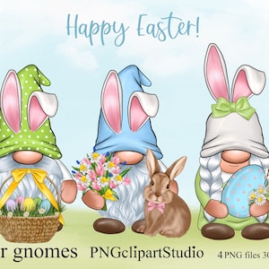 Easter Gnome Clipart, Garden Clipart, Spring Gnome Png Graphics, Gnome ...