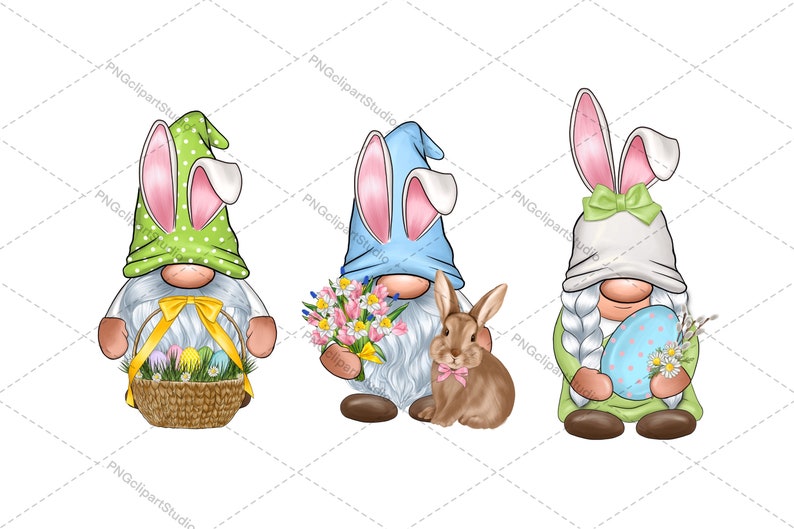 Easter Gnome Clipart, Garden Clipart, Spring Gnome Png Graphics, Gnome ...