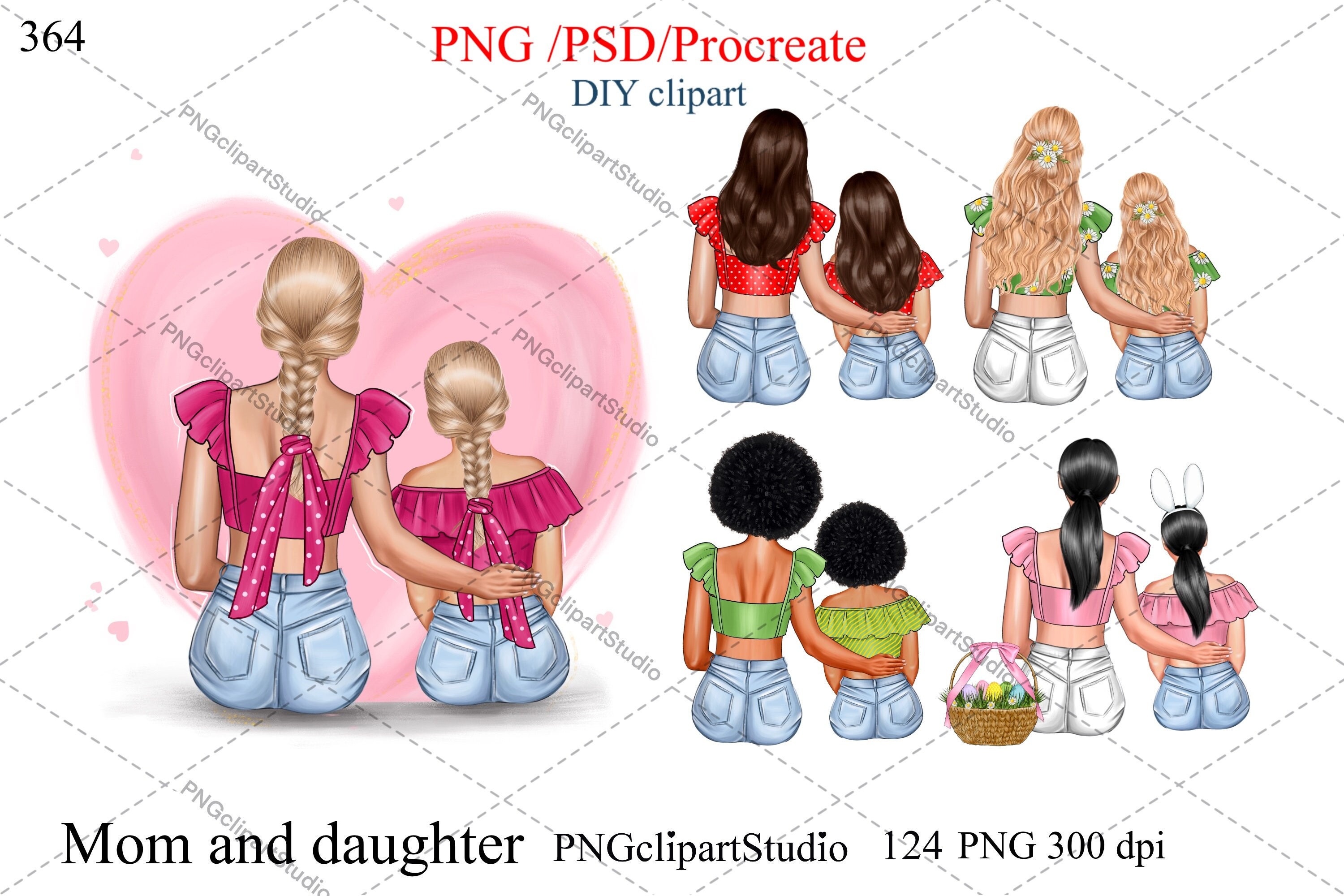 Family Clipart Children Clipart Mother Clipart Girl - Etsy