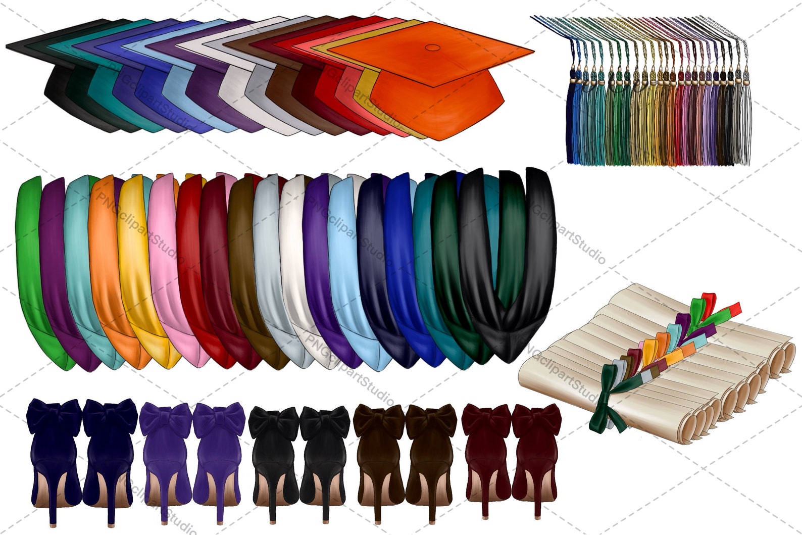 Graduation Girls Clipart, Sublimation, PNG, DIY Portrait Creator ...