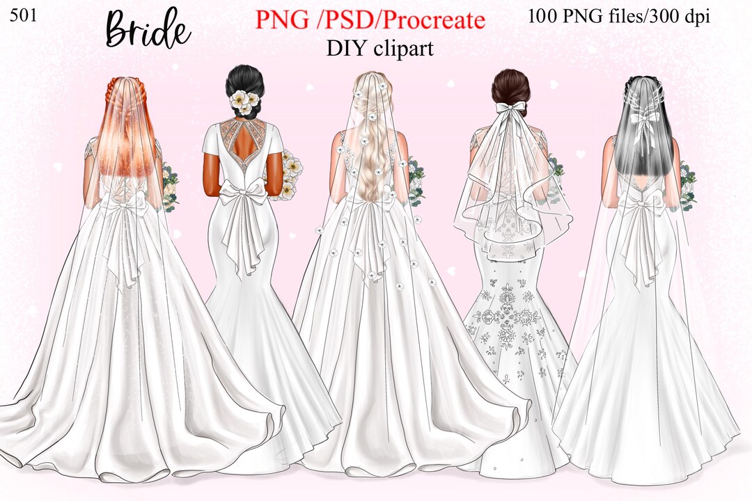 Bride Clipart, Bride Creator, Bride Portrait, Wedding Clipart, Bride ...