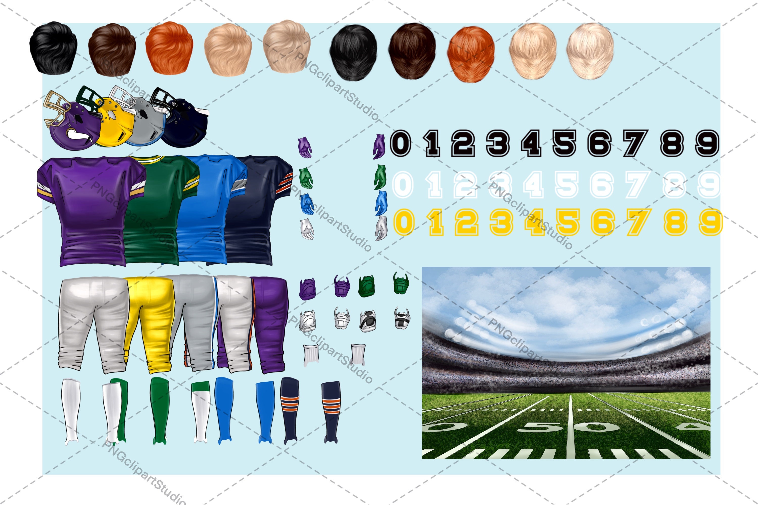 Football Soccer Player Creator, Build a Footballer, DIY Clipart ...