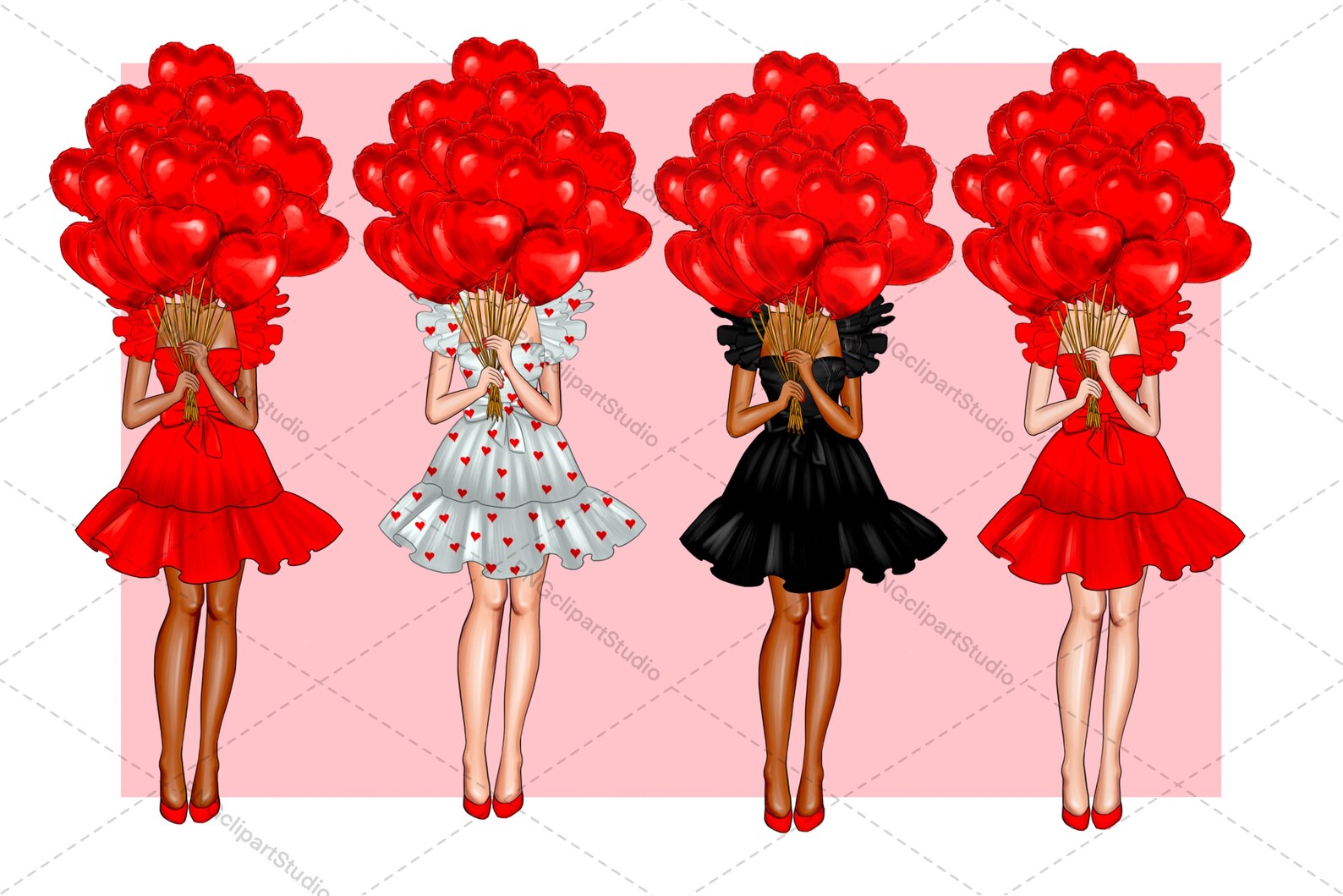 Valentines Day Clipart, Fashion Illustration, Love Couple Clip Art ...