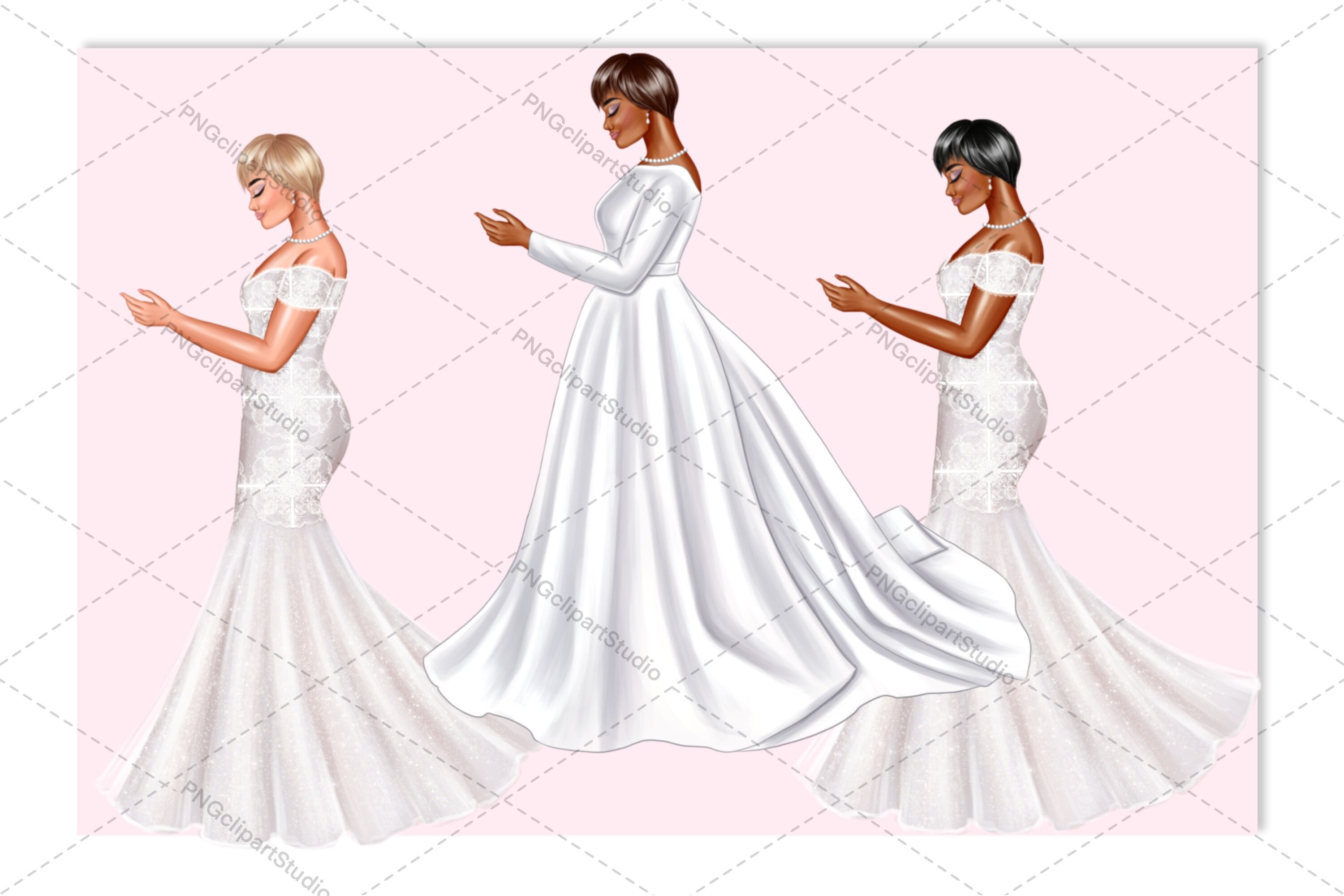 Wedding Clipart Bride and Groom Clipart Bride - Etsy