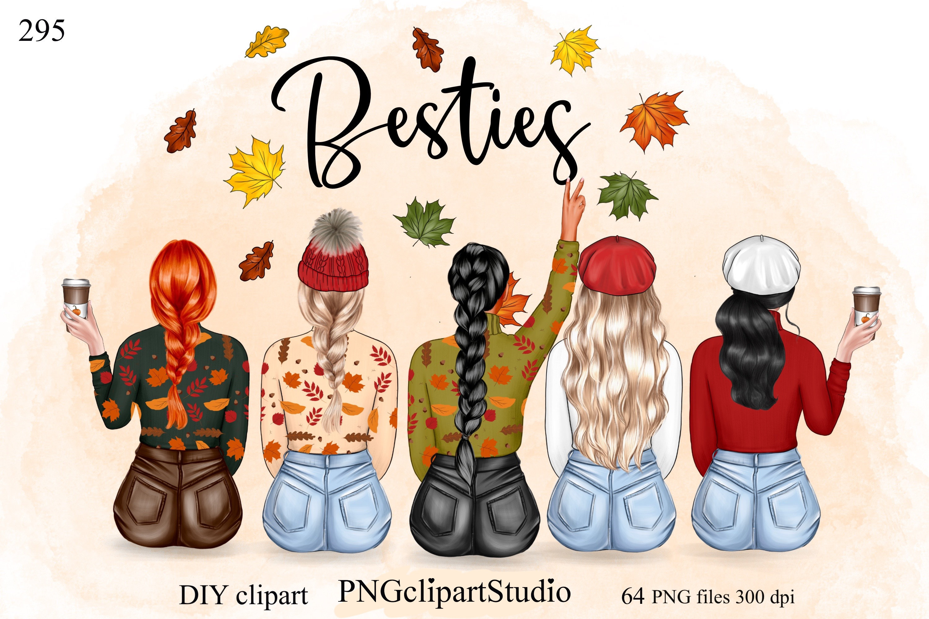 Best Friends, Besties Clipart - Etsy