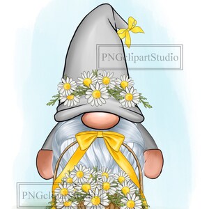 Gray Gnomes Png, Daisy Gnome, Camomile Gnomes,summer Gnomes, Daisy ...