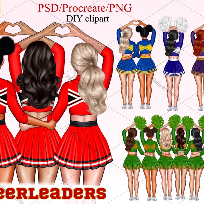 Cheerleader Clip Art - Etsy