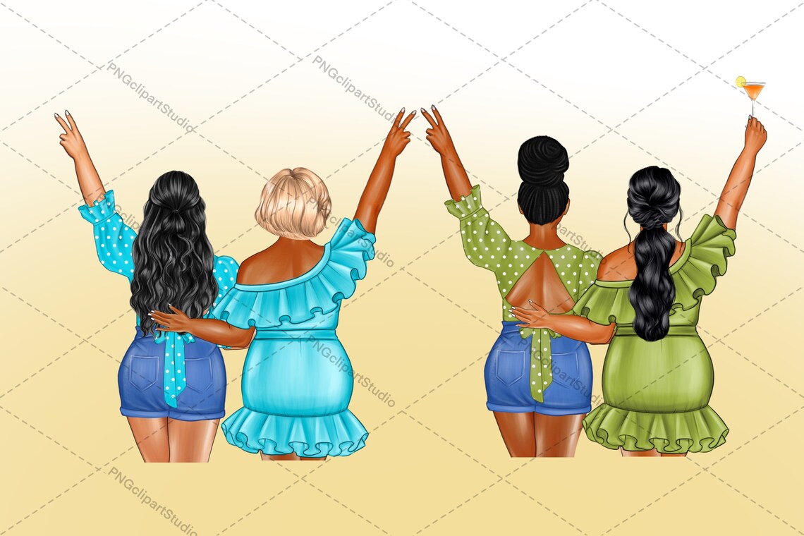 Best Friends Clipart, Customizable Clipart, Mug Drawing, Sublimation ...