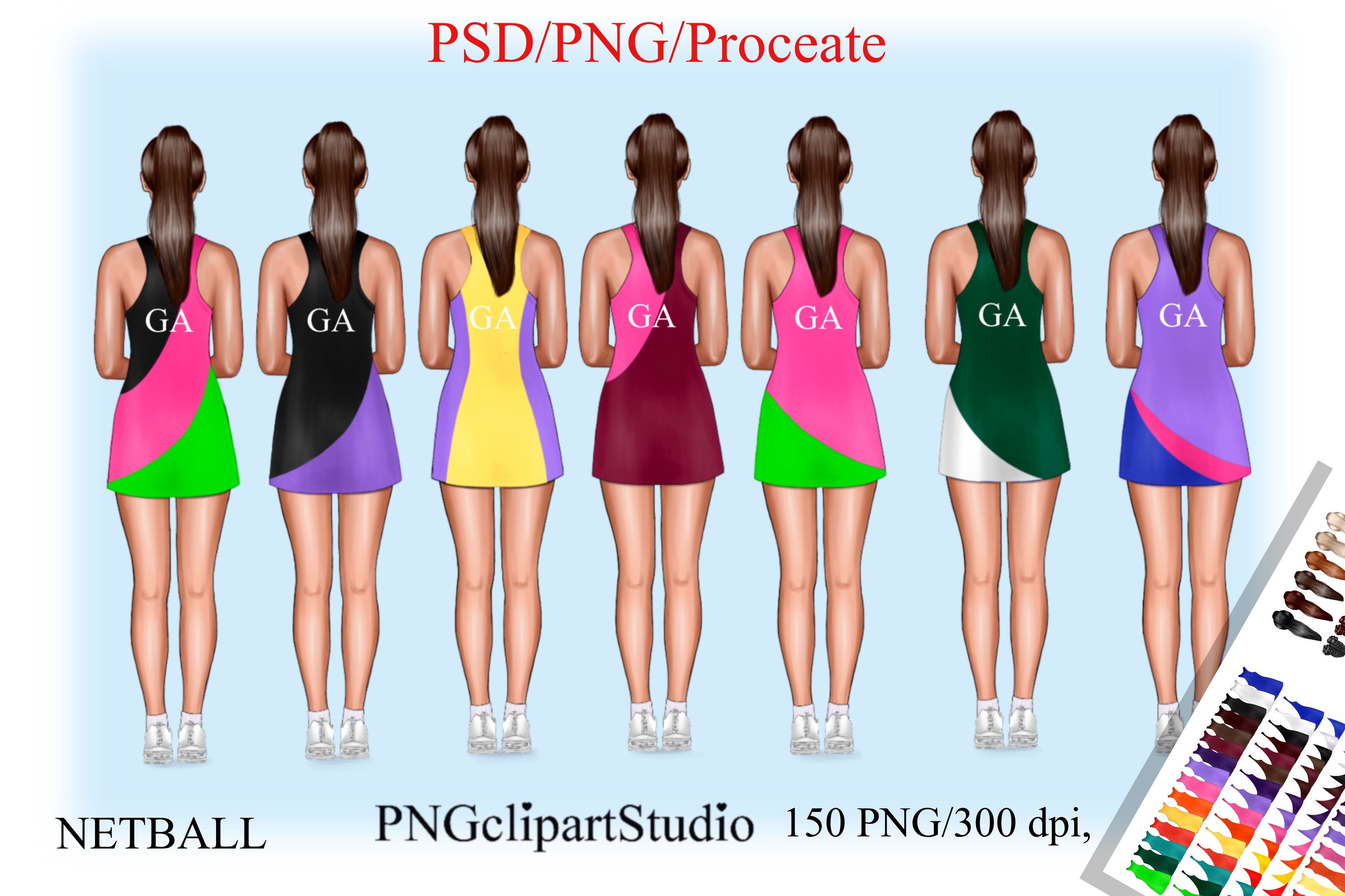 Netball, Sport Best Friend, Custom Clipart, Custom Dress - Etsy