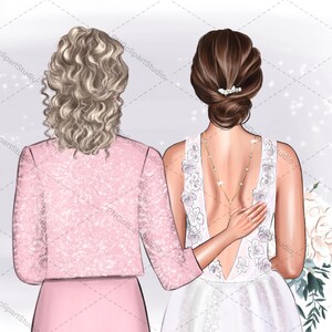 Wedding Clipart, Mom and Bride Clipart, Custom Clipart, Instant Digital ...