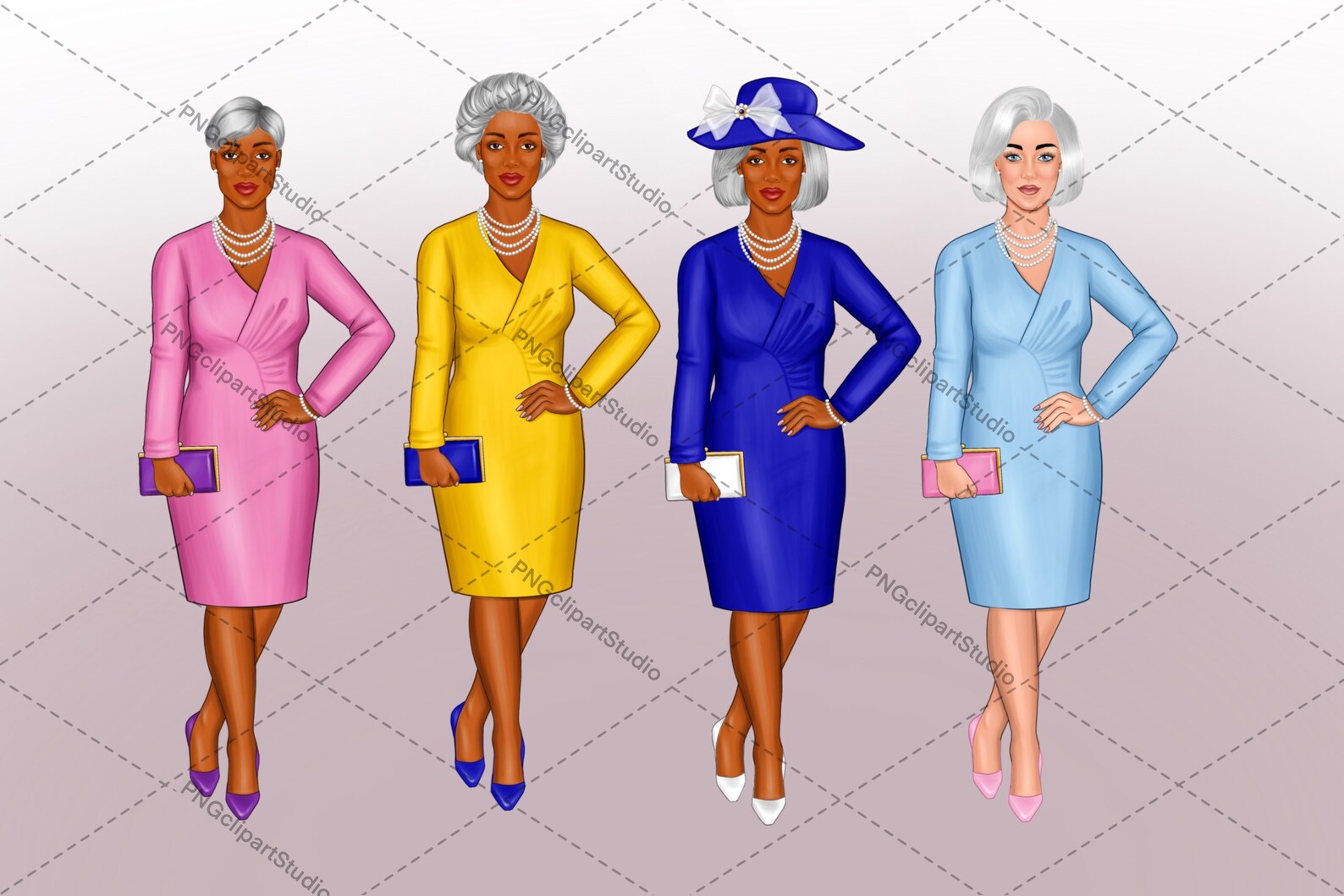 Fashion Lady Clipart, Mature Woman Clipart, Mature Lady Clipart ...