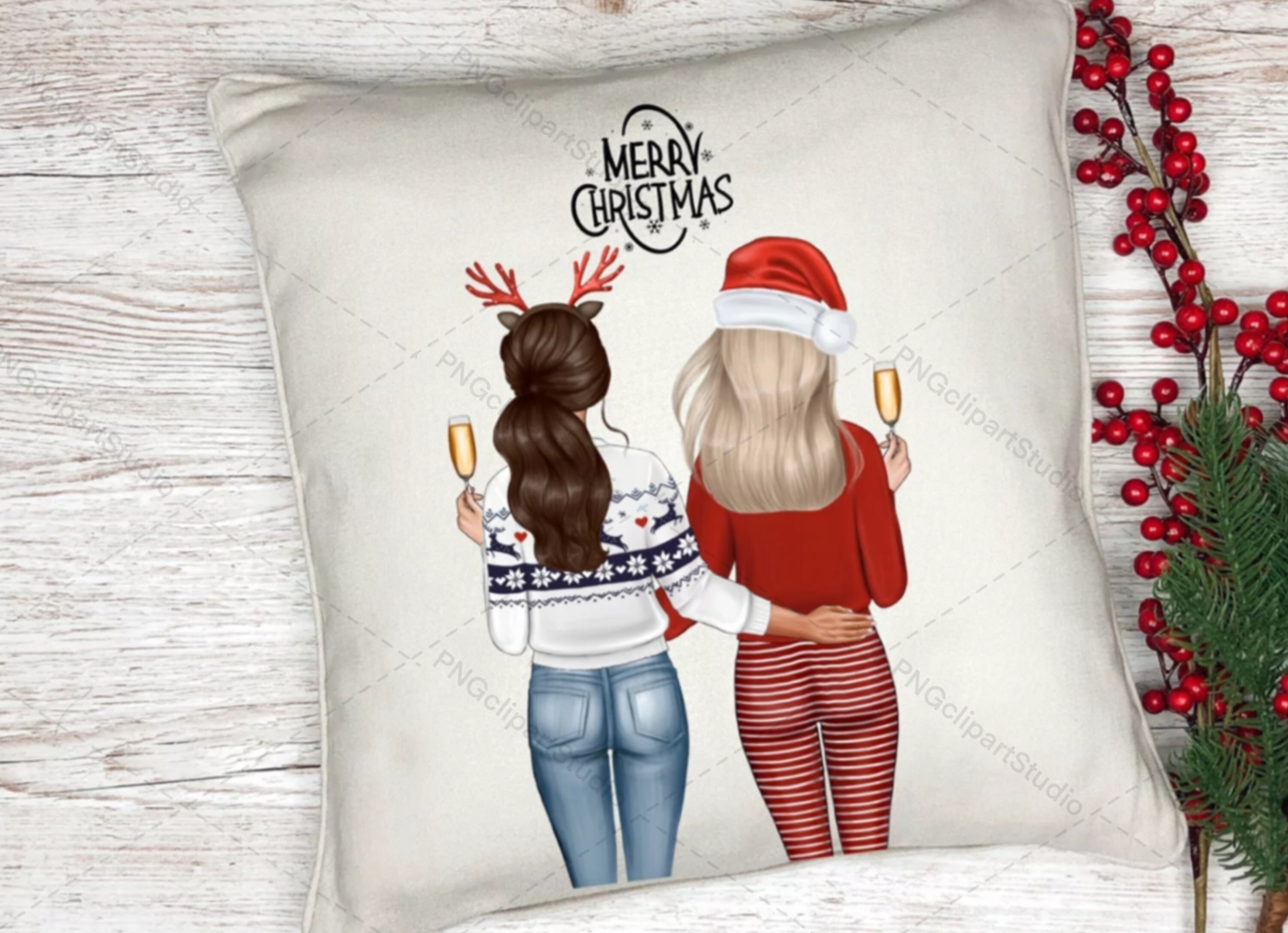 Christmas Holidays Clipart, Best Friends Clipart, Christmas Besties ...