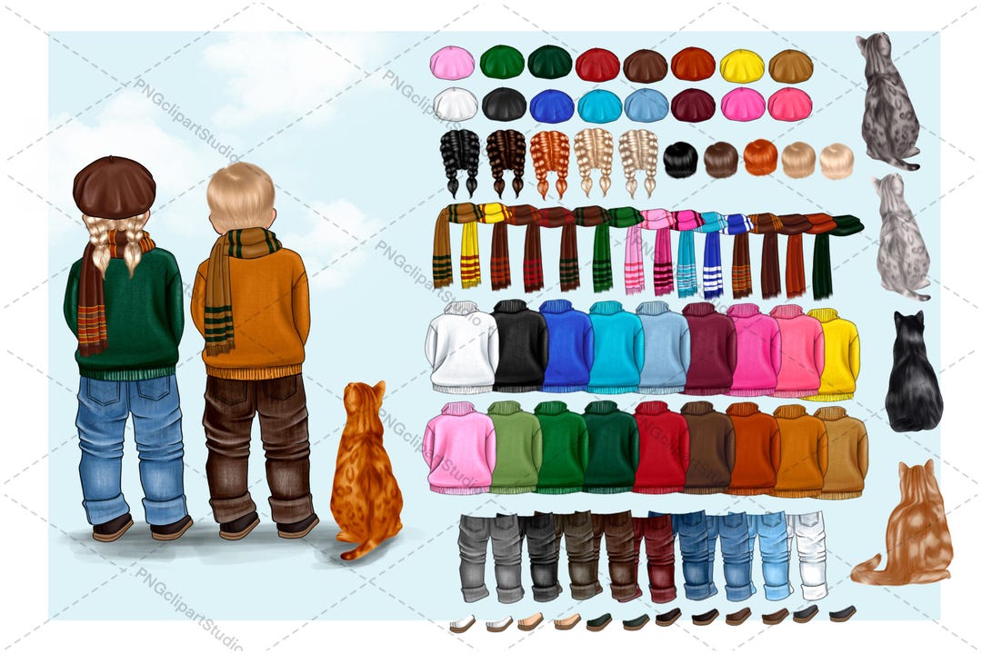 Kids Custom Clip Art, DIY Clip Art, Baby Creator, Commercial License ...