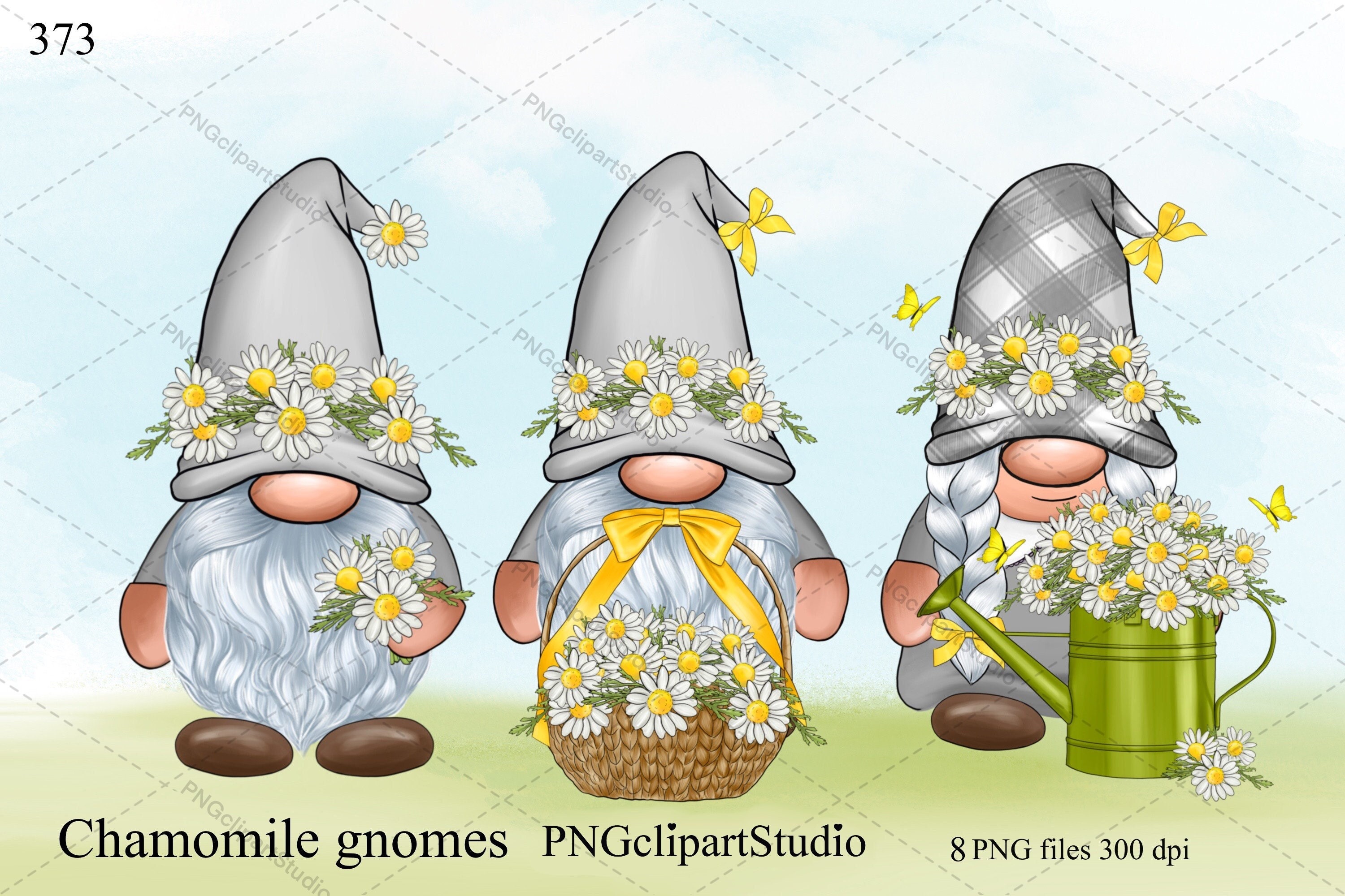 Gray Gnomes Png, Daisy Gnome, Camomile Gnomes,summer Gnomes, Daisy ...