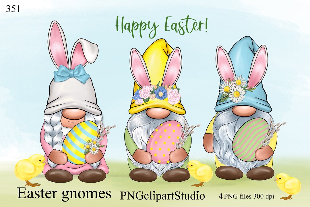 Easter Gnome Clipart, Garden Clipart, Spring Gnome Png Graphics, Gnome ...