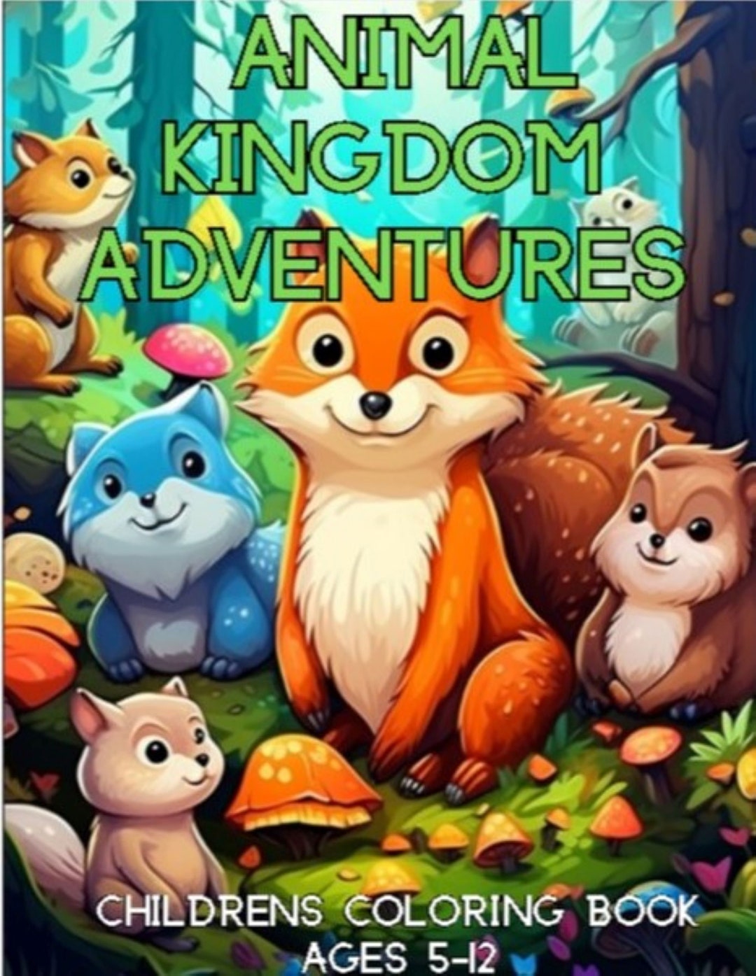 Animal Kingdom Kids Coloring Book - Etsy