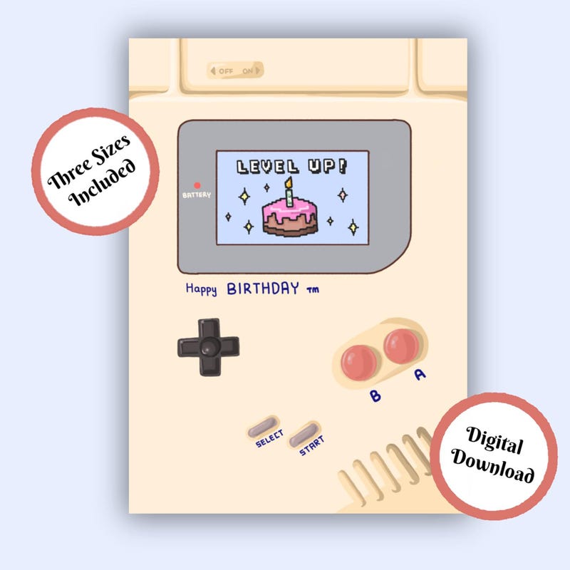 Nintendo Birthday Card - Etsy