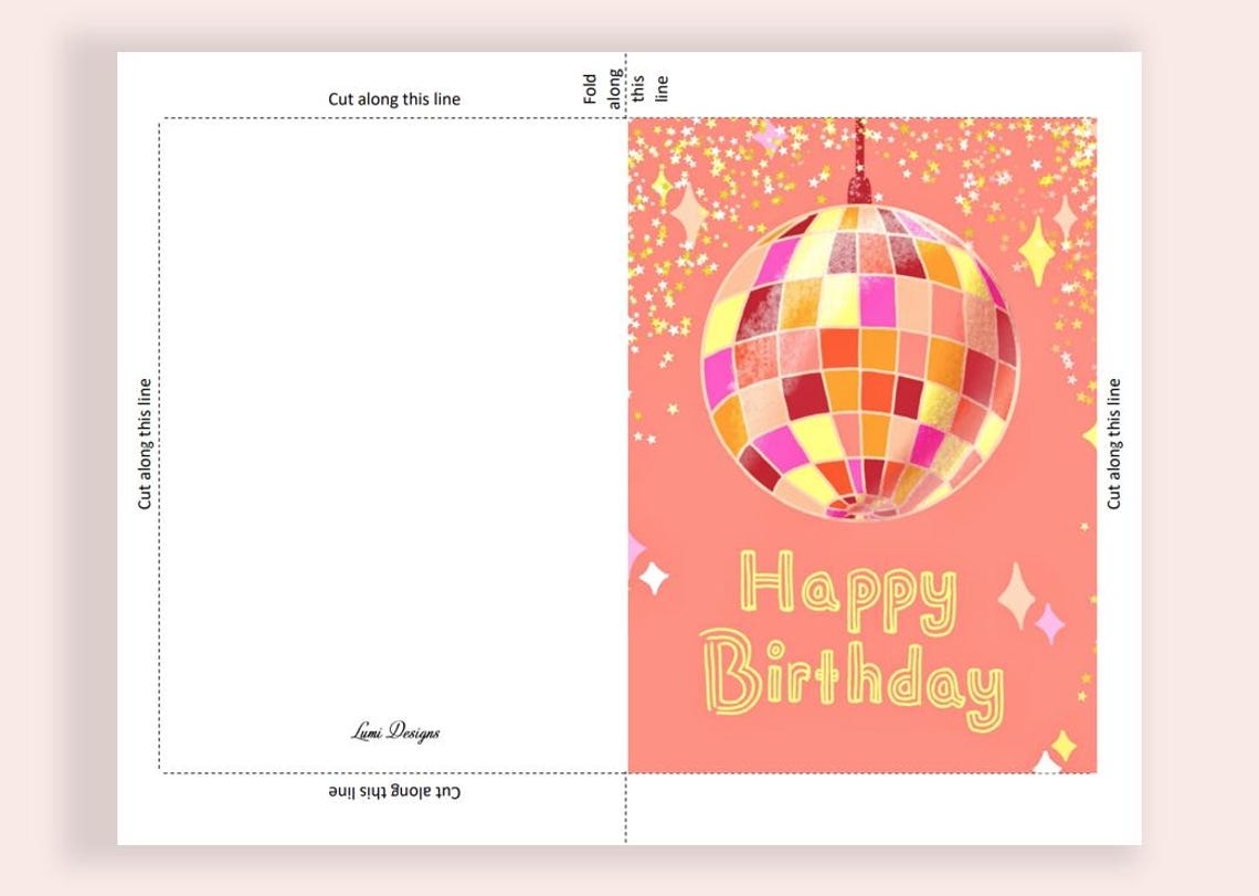 Printable Birthday Card Digital Instant Download Greeting Card ...