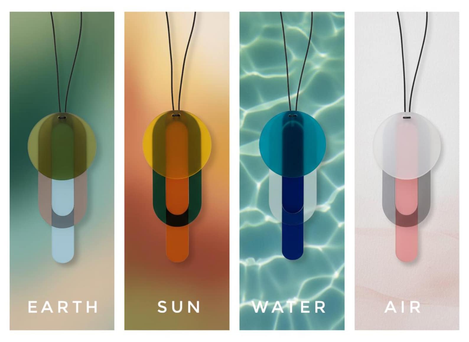 Geometric Acrylic Necklace – Modern Colour Block Pendant, Bold Perspex ...