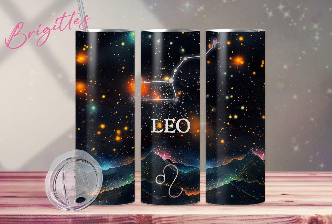 Leo Zodiac Constellation Tumbler Wrap, 20 Oz Skinny Tumbler Sublimation ...