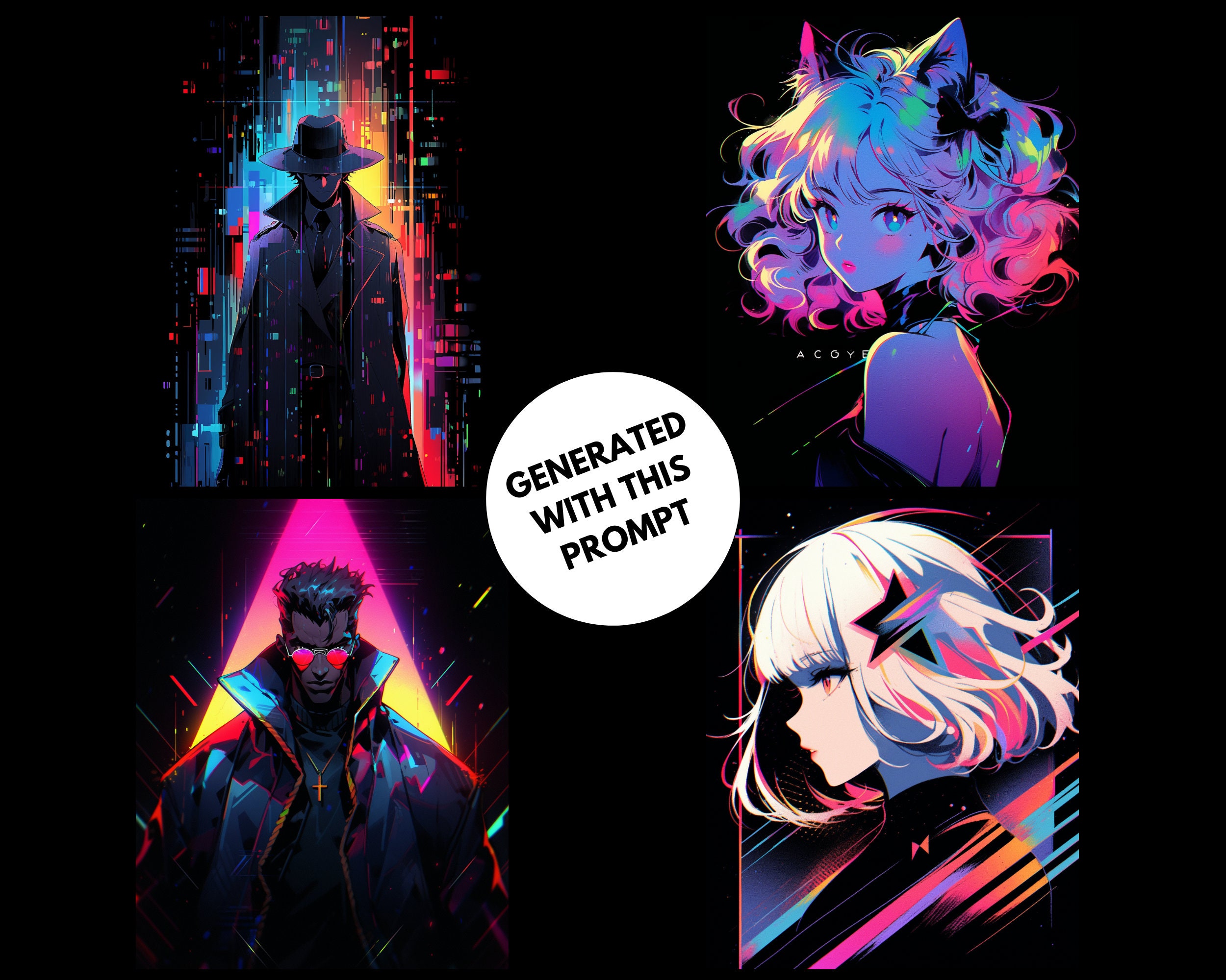 Midjourney Prompt: 80s Anime Synthwave Poster Retro Designs for T ...