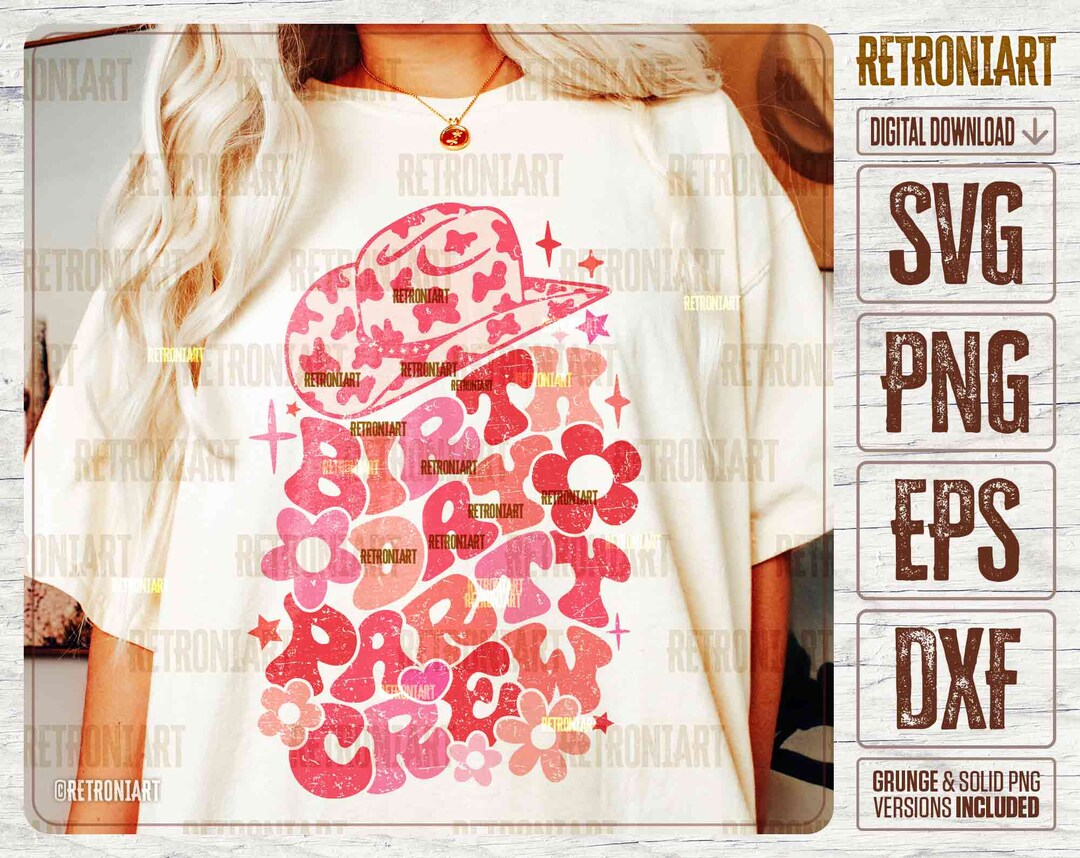 Groovy Birthday Party Crew SVG PNG Sublimation Pink Leopard - Etsy